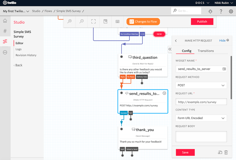 Cree una aplicación sin programar: Encuestas por SMS con Twilio Studio