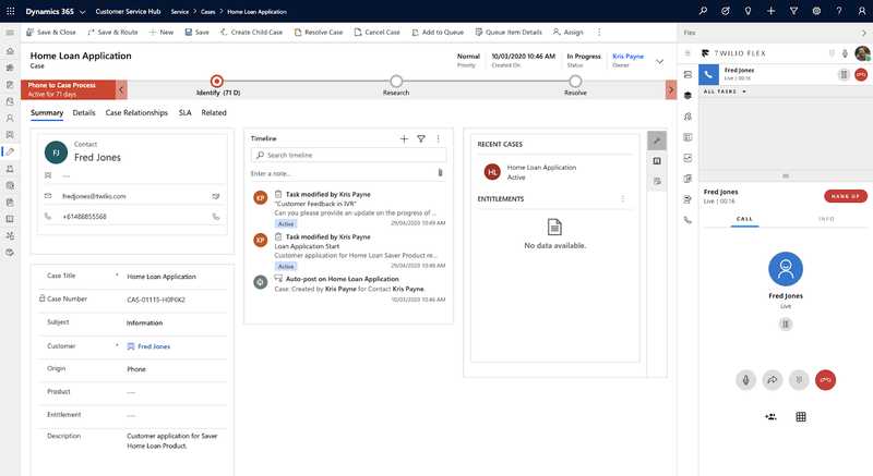 Integre o Twilio Flex ao Microsoft Dynamics 365