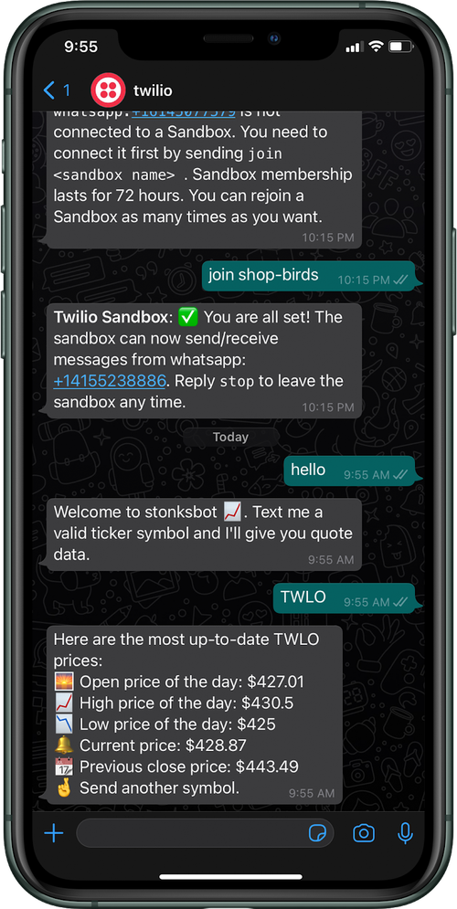 Build a Stock Quote WhatsApp Bot with Java and Twilio
