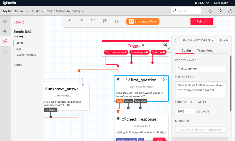 Cree una aplicación sin programar: Encuestas por SMS con Twilio Studio