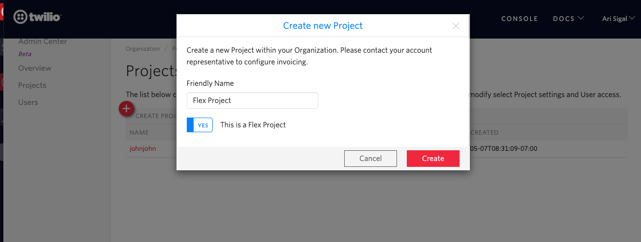 Adding New Projects to Your Invoice | Twilio