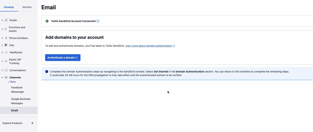 Add and authenticate email domains | Twilio