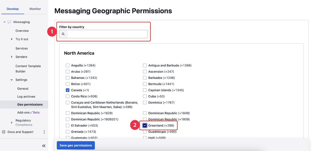 Sms Geo Permissions Twilio