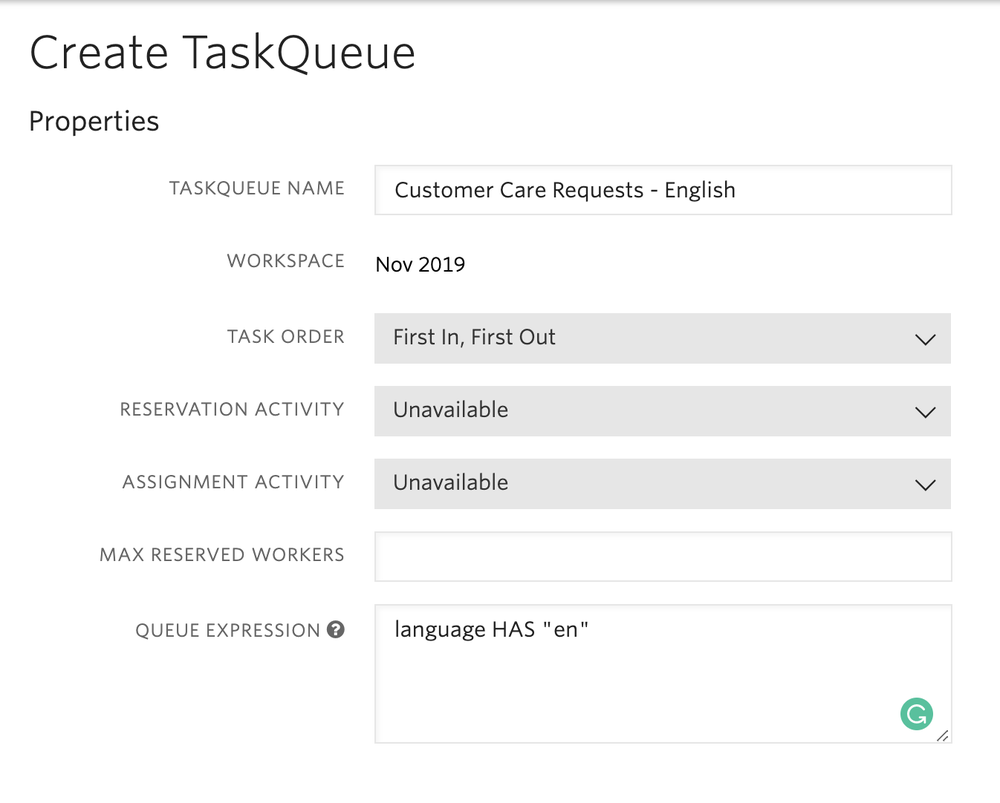 Setting up a TaskRouter Workspace: Add and Configure TaskQueues | Twilio