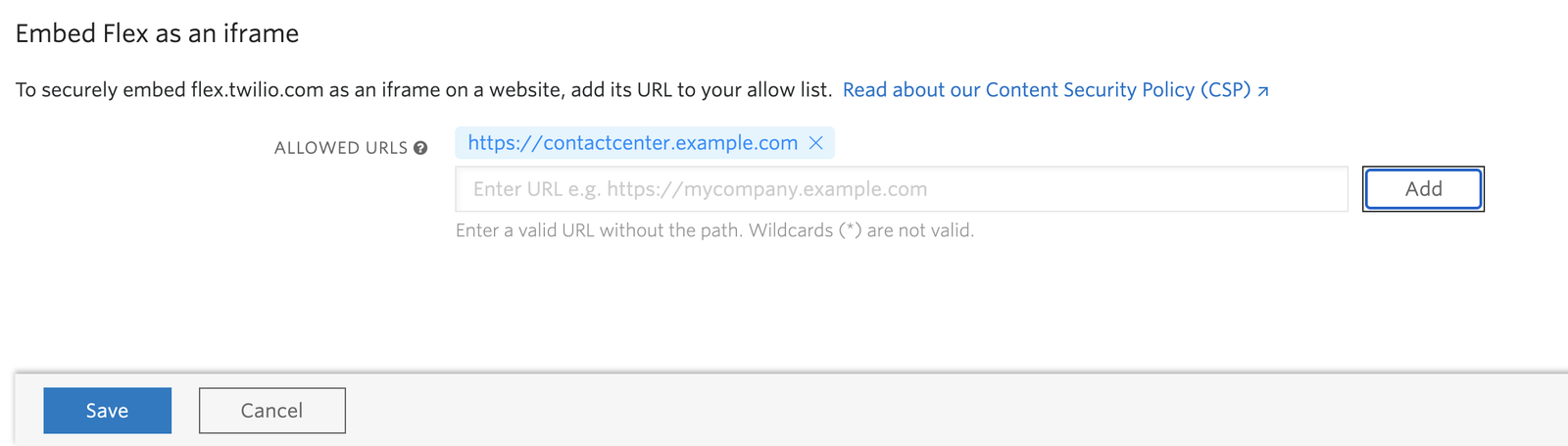 Securely embed Flex as an iframe | Twilio
