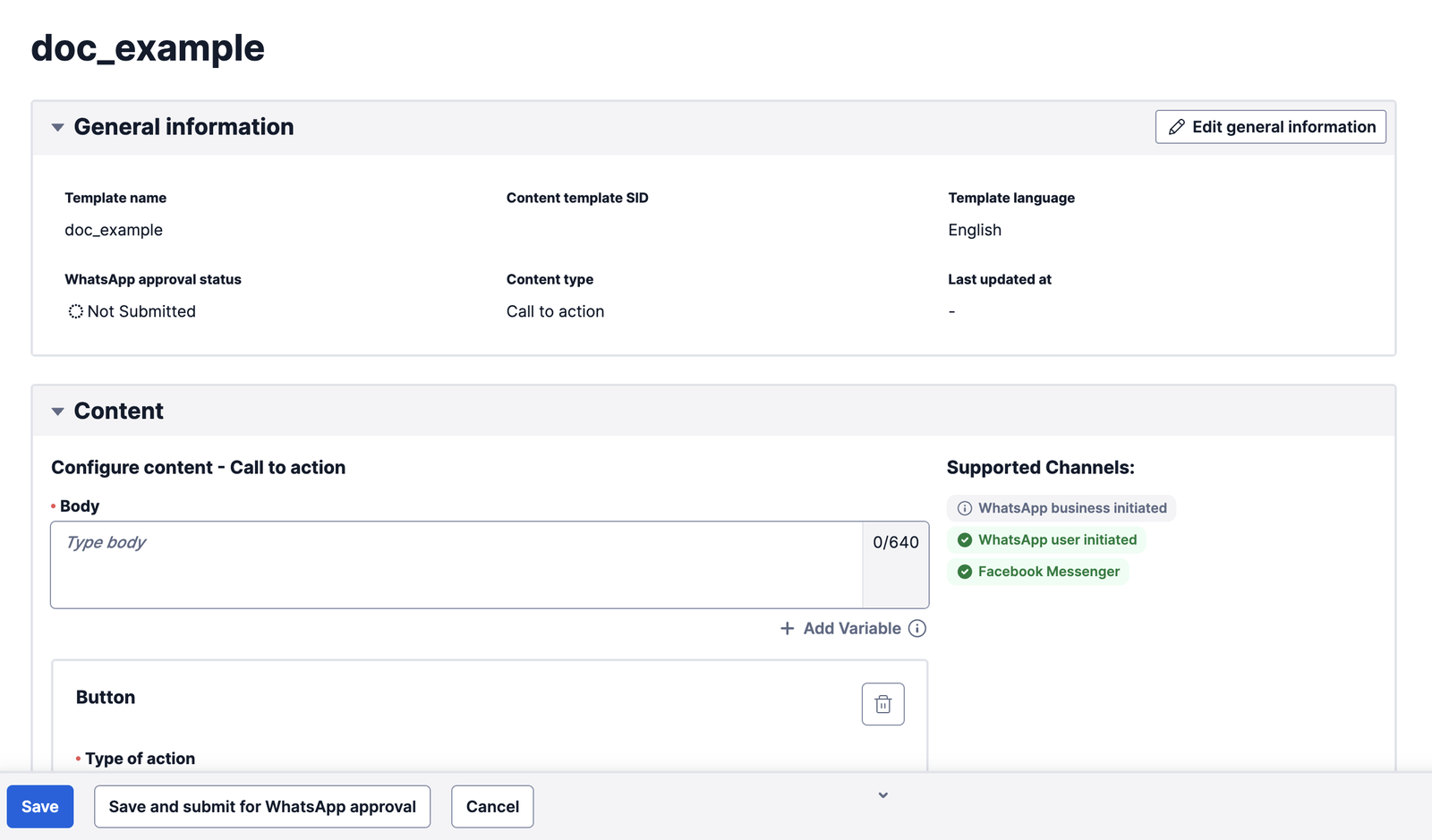 Create templates with the Content Template Builder in Console | Twilio