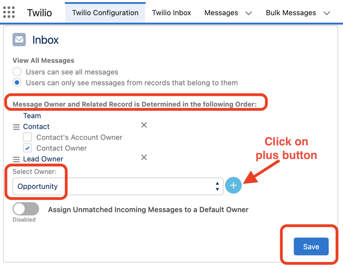 custom-object support for 1:1 messaging component | Twilio