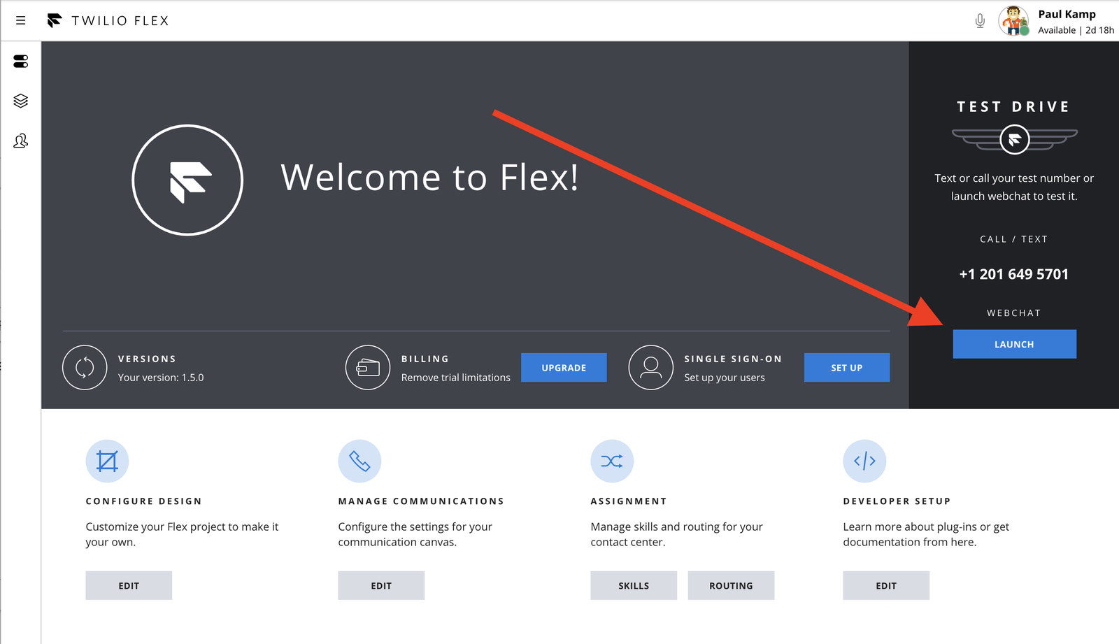 Test the Sample Voice, SMS, and Chat Experience | Twilio