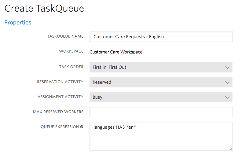Setting up a TaskRouter Workspace: Add and Configure TaskQueues | Twilio