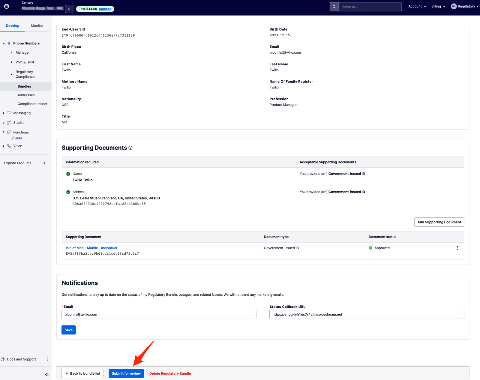 Console Getting Started: Compliance Information Update | Twilio Console Getting Started: Compliance Information Update | Twilio