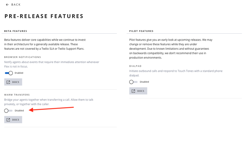Flex Pre-Release Features Guide | Twilio
