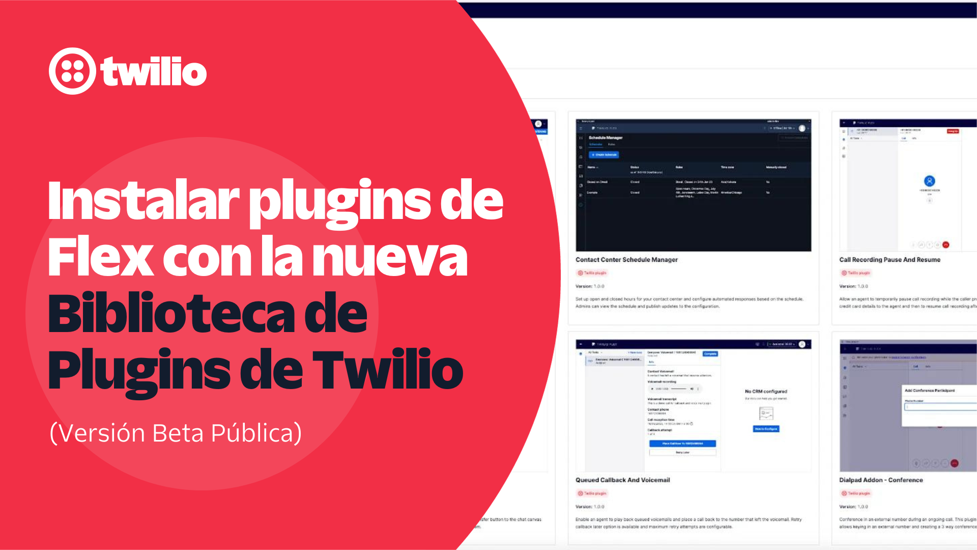 Instalar plugins de Flex con la nueva Biblioteca de Plugins de Twilio (Versión Beta Pública)